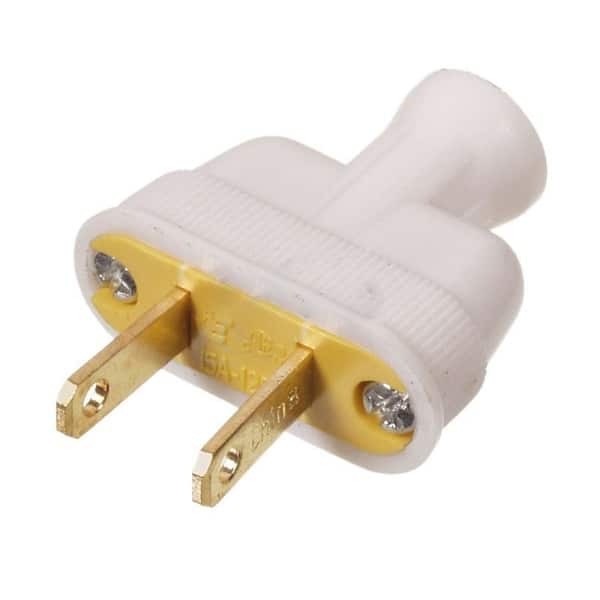 15 AMP Unique White 2 Wire Plug Plastic American Imaginations - Bed ...