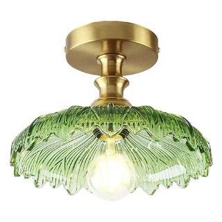 Vintage ceiling lighting green kitchen light fixture glass chandelier ...