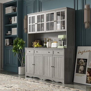Kitchen Buffet Hutch Freestanding Storage Pantry Cabinet Sideboard - 61 ...