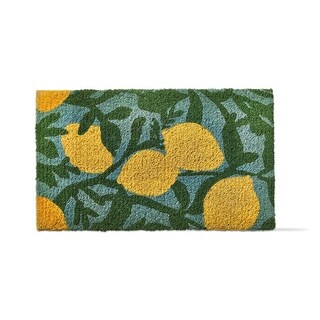 "Lemon" Coir Mat Features Large Size All Over Lemon on Vine Print on ...