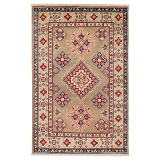 ECARPETGALLERY Hand-knotted Uzbek Ghazni Khaki Wool Rug - 2'8 x 4'0 ...