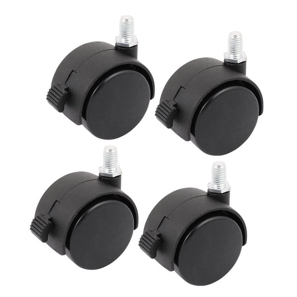 2-inch Twin Wheel M10 Threaded Stem Connector Brake Swivel Caster 4pcs ...