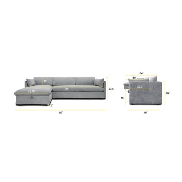 Poly and Bark Argos Sleeper Sectional Sofa Bed in Dawn Grey - On Sale ...
