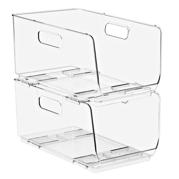Sorbus Stackable Storage Bins Open Front Clear Acrylic Stackable Bins ...