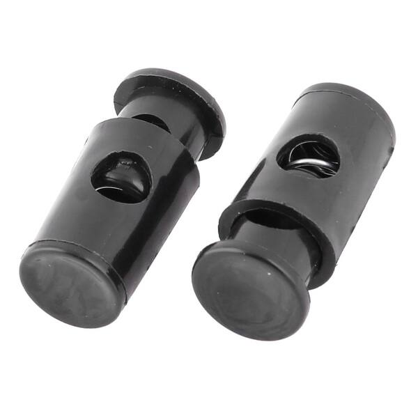Spring Loaded Adjustive Clothes Sliding Cord Lock Stopper Black 4pcs ...
