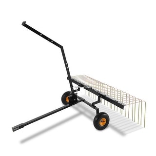 VEVOR Tow Behind Dethatcher Tow Behind Lawn Rake with Lift Handle for ...