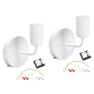 Wall Sconce Lighting E26/E27 Lamp Socket Wall Light Fixture White 2Pcs ...