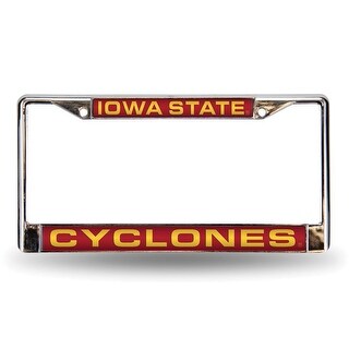 Collegiate Iowa State Red Laser Chrome Acrylic License Plate Wall Frame ...