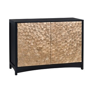 Cayman Capiz Shell Two Door Cabinet - Black/ Brown - Bed Bath & Beyond ...