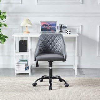 Home Contemporary PU Leather Adjustable Office Desk Chair, Ergonomic ...