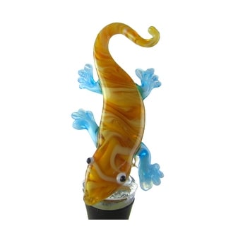 Lizard Wine Bottle Topper Glass and Metal 5.5 Inches - Multi - Bed Bath ...