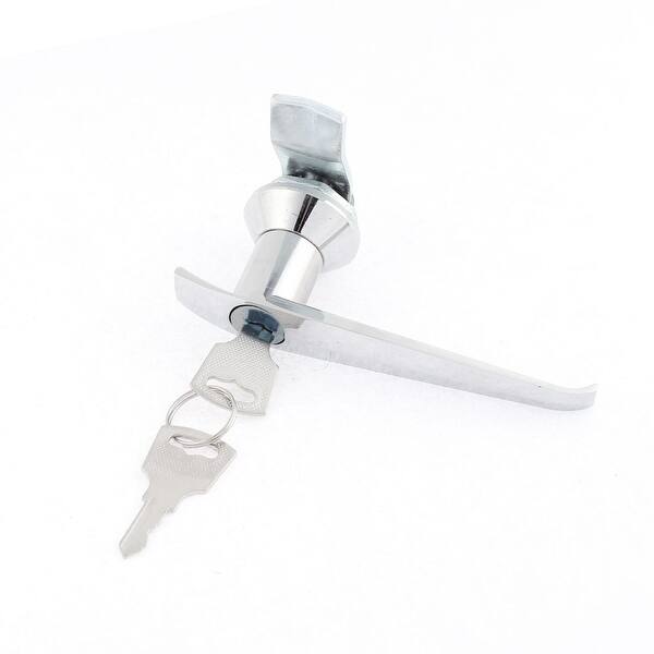 Cabinet Metal Handle Panel Mount Cam Lock 2Pcs w Keys - Silver Tone ...