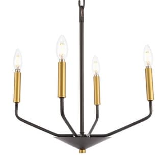 Elegant Lighting Enzo 4 Light 18" Wide Taper Candle Chandelier - Bed ...