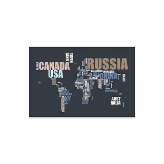 World Map in Words Print On Acrylic Glass by Michael Tompsett - Bed ...