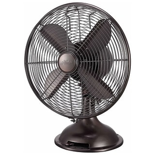 Hunter 90407 12 In All Metal Oscillating Table 3 Speed Fan, Onyx Copper ...