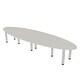 10 Person Oval Conference Table 12'x4' with Power And Data Post Legs ...