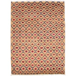 ECARPETGALLERY Hand-knotted Pak Finest Marrakesh Tan Wool Rug - 9'2 x ...