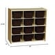 Contender 12 Cubby Storage Unit with Brown Bins, Hardwood Kids Storage ...