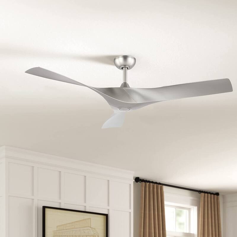 WINGBO 52'' DC Ceiling Fan without Lights, Matte Black with Remote ...