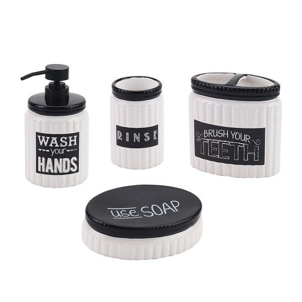 Waves 3 Pc Bath Accessory Set - Bed Bath & Beyond - 40042982