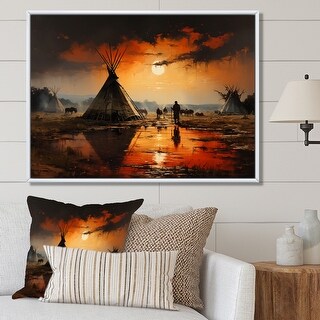 Designart "Orange Native Tipi Embracing Tradition II" Native American ...