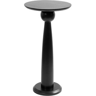 Modern Black Wooden Round Side Table, 12x24, Circle Pedestal for ...