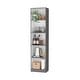 Zachary Matt Gray and White 5-Shelf Slim Bookcase - Bed Bath & Beyond ...