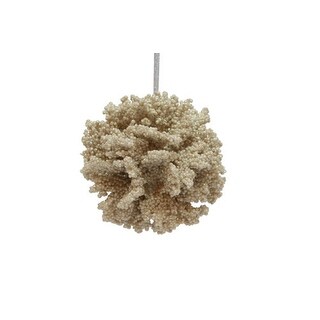Naturally Golden Ocean Coral Ball Christmas Holiday Ornament - Gold ...