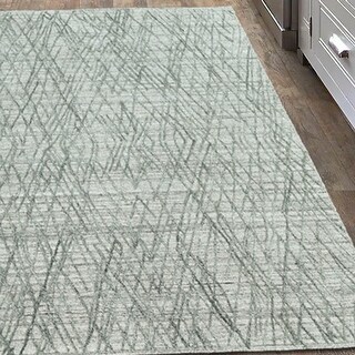 Hand Knotted 100% Wool Modern Oriental Area Rug Tone on Tone Gray - 4 ...