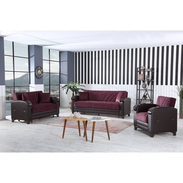 Senem Modern One Sofa One Love Seat One Chair Living Room Set - Bed ...