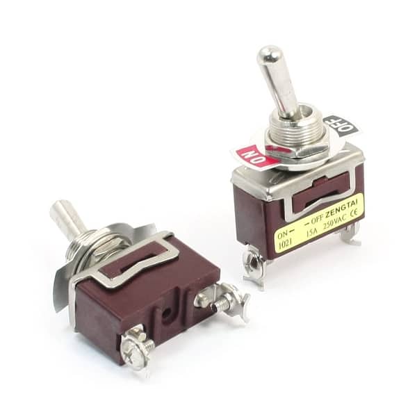 SPST ON/OFF 2 Position Circuit Control Toggle Switch AC 250V 15A E ...
