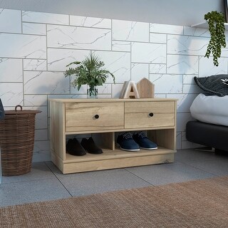 Storage Bench Two Open Shelves Two Drawers - Bed Bath & Beyond - 39126921