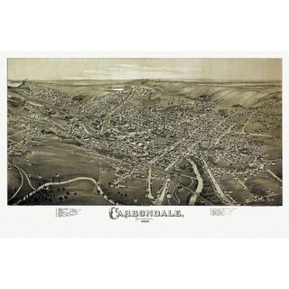 Vintage Map Of Carbondale Pennsylvania 1890 Lackawanna County Poster ...