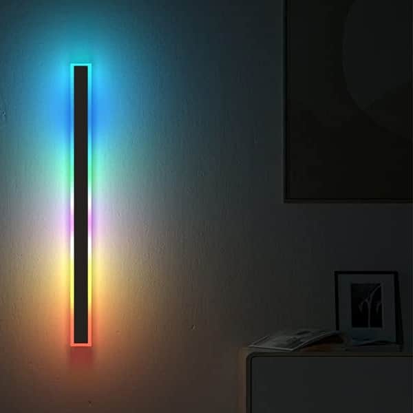 RGB Long Strip Light Wall Mount Fixture, Complete with Remote Control ...