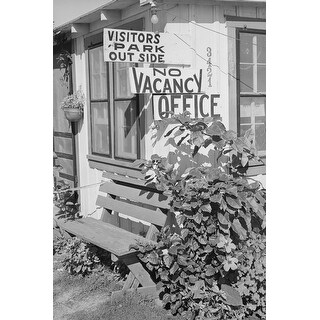 No vacancy sign Black and White Gallery Wrapped Canvas - Bed Bath ...