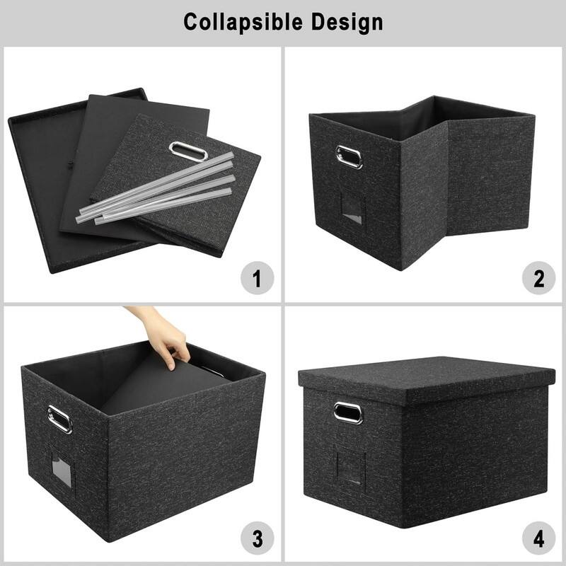 File Organizer Box Black 1 Pack - Overstock - 39427007
