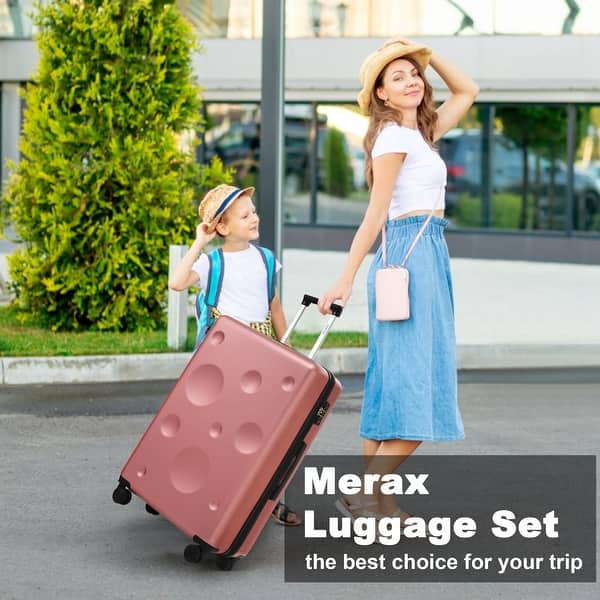 Pink Cheese Shape Hardside Luggage Suitcase Sets with Spinner Wheels ...