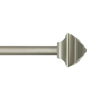 5/8" Drapery Single Curtain Rod Set with Decorative Square finials ...