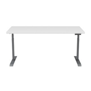 Braeden Top in White with Height Adjustable Base in Gray - Bed Bath ...