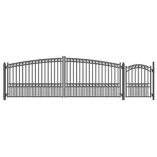 ALEKO Set of Paris Style Steel Swing Dual Driveway 16 ft Gate with ...