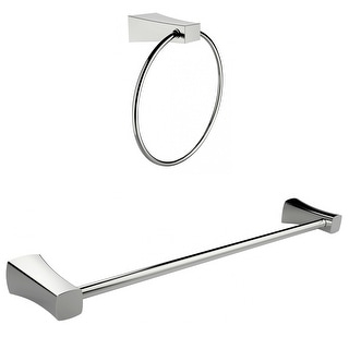 Chrome Plated Towel Ring With Single Rod Towel Rack Accessory Set - Bed ...