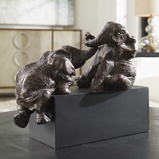 Uttermost Playful Pachyderms Set of (2) Elephant Figurine Statues with ...