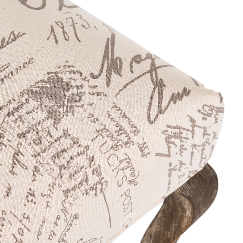 Crown Top French Script Beige Fabric Dining Chair (Set of 2) by ...