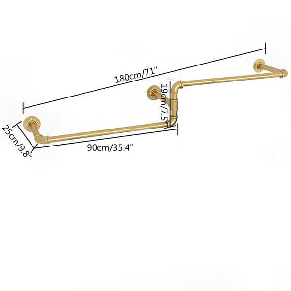 Wall Mounted Garment Hanging Rod Gold Clothes Storage Rack - Bed Bath ...