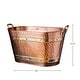 Kings County Tools 33QT Copper Metal Storage Tub with Sturdy Brass ...