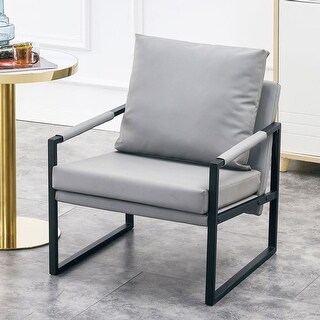 Armchair Living Chair Extra-Thick Metal Legs Modern Reading Office ...