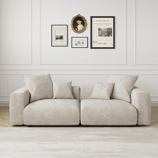 102" Oversized Corduroy Sectional Sofa Modern Wide Couch - On Sale ...