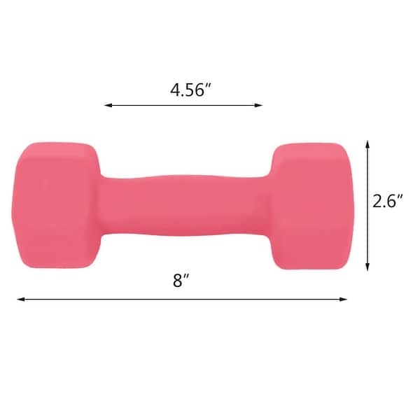 A Pair Dumbbell Barbell Neoprene Coated Weights 6 Pound Pink - 12lbs ...