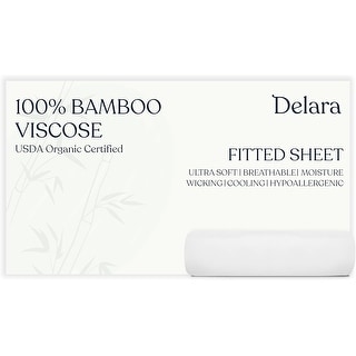 Delara Viscose Derived from Bamboo Fitted Sheet, Deep Pocket, Ultra-Soft Cooling Fitted Bed ...