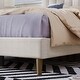 Linen Upholstered Platform Bed, Vertical Channel Tufted Headboard - Bed ...